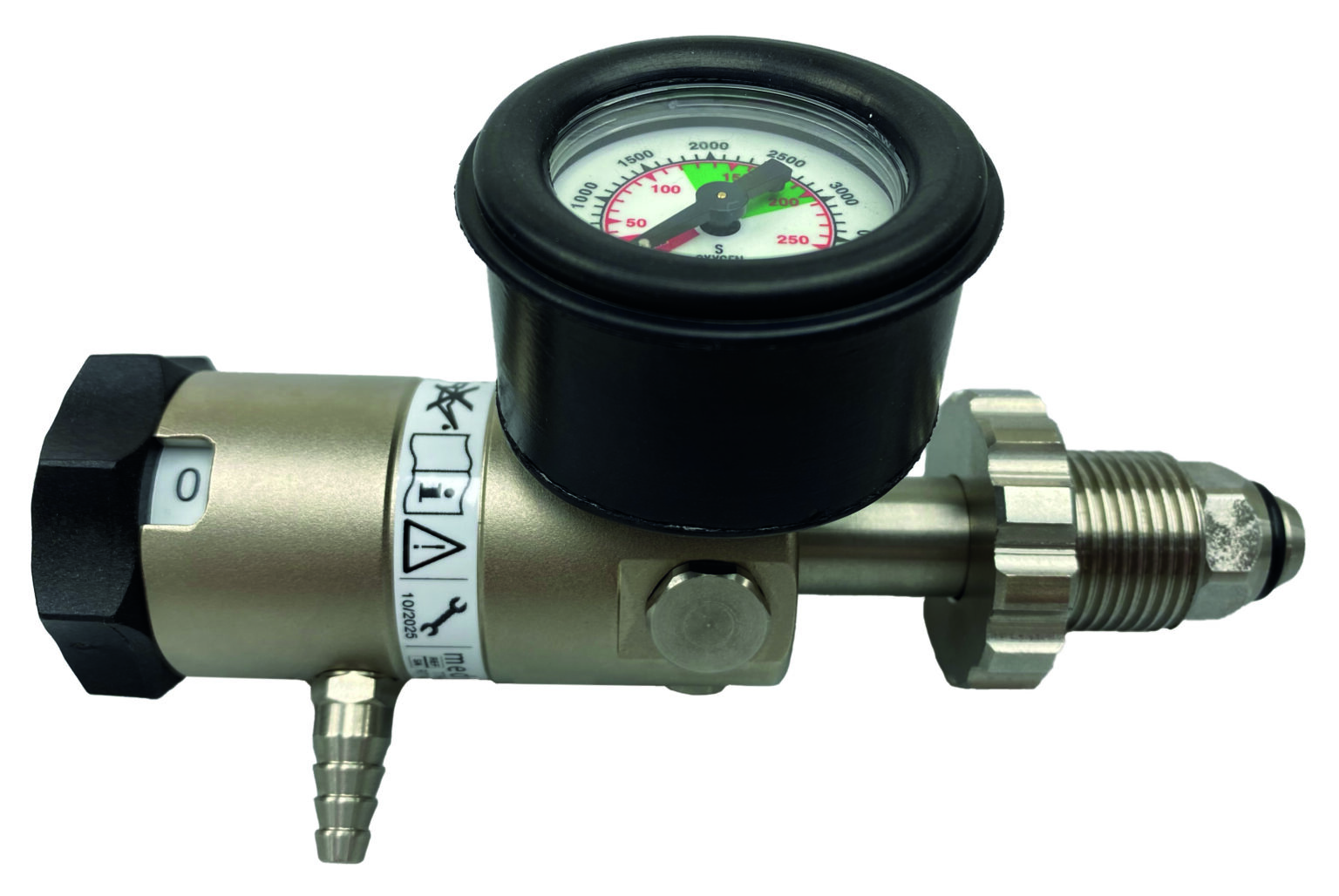 Oxygen Regulator, Pin Index, 1 x BS Schrader - Meditech