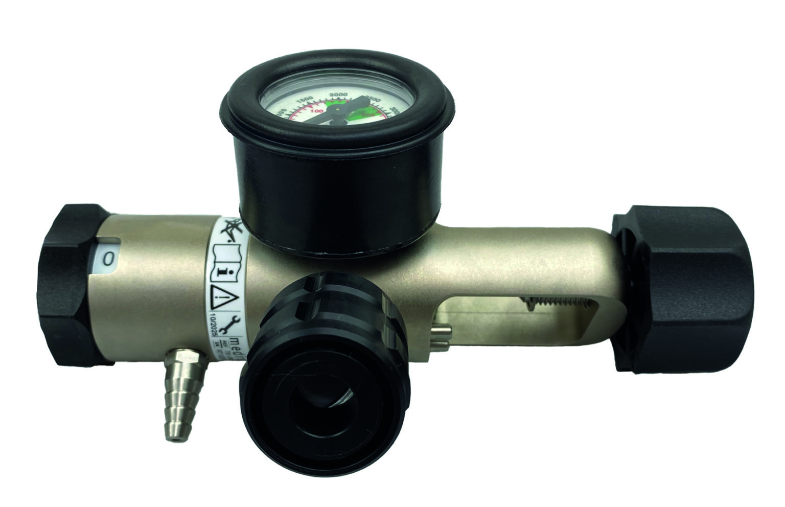 Oxygen Regulator, Pin Index, 1 x BS Schrader Therapy - Meditech